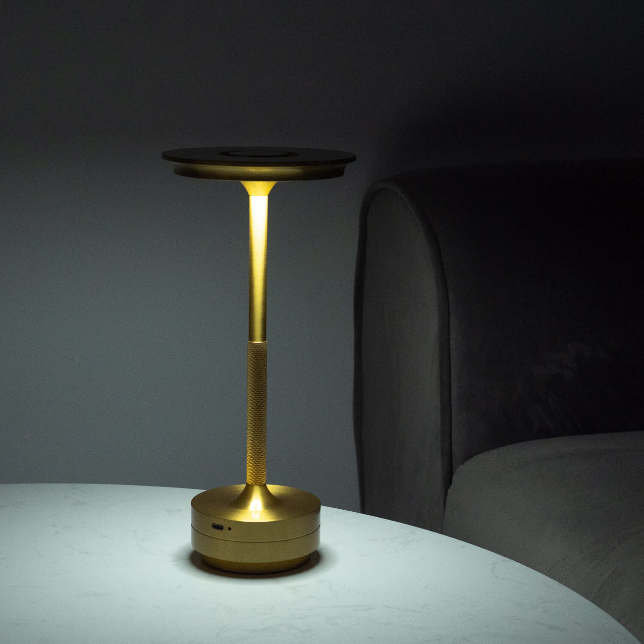 Ambient Metallic Cordless Table Lamp - Rechargeable & Waterproof