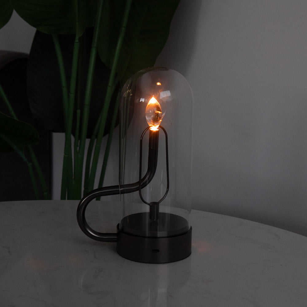 Ambient Candle Glass Table Lamp LED Rechargeable